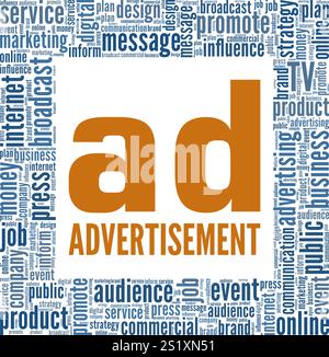Ad - Advertisement word cloud conceptual design isolated on white ...