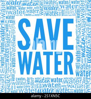 Save Water word cloud conceptual design isolated on white background ...