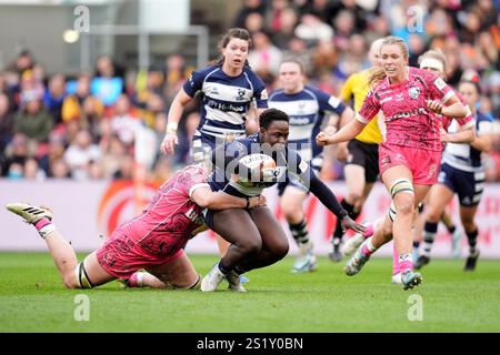 Bristol Bears' Simi Pam is tackled during the Premiership Women's Rugby ...