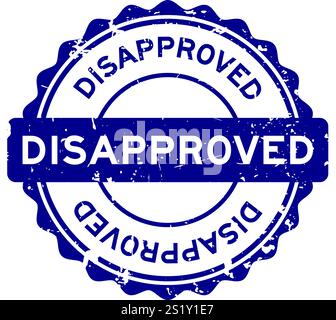 Grunge blue disapproved word rubber seal stamp on white background ...
