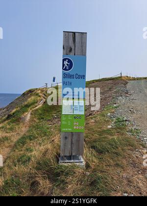 East Coast Trail Stiles Cove Path sign in Pouch Cove, Newfoundland ...