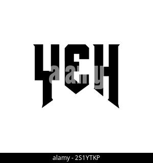 YEH letter logo design for technology company. YEH logo design black ...