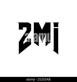 ZMI letter logo design for technology company. ZMI logo design black ...