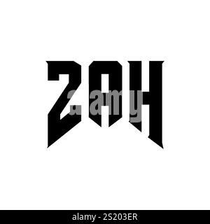 ZAH letter logo design for technology company. ZAH logo design black ...
