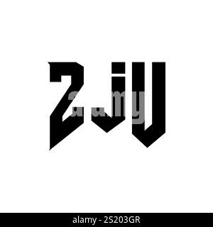 ZJU letter logo design for technology company. ZJU logo design black ...