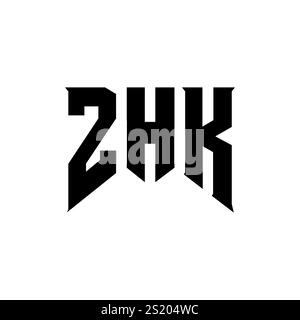 ZHK letter logo design for technology company. ZHK logo design black ...