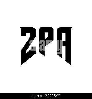 ZPA letter logo design for technology company. ZPA logo design black ...