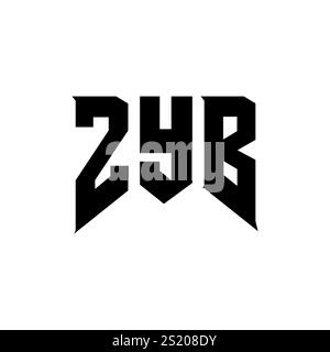 ZYB letter logo design for technology company. ZYB logo design black ...