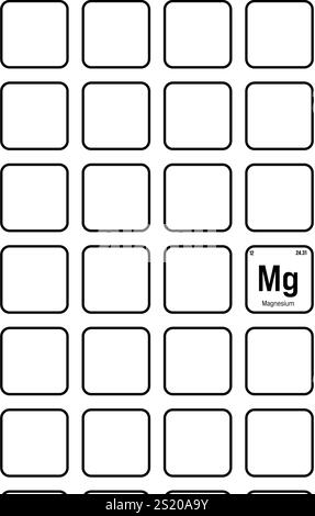 Magnesium symbol. Element number 12 of the Periodic Table of the ...