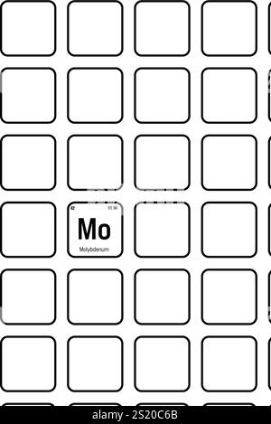 Mo Molybdenum Chemical Element Periodic Table. Single vector ...