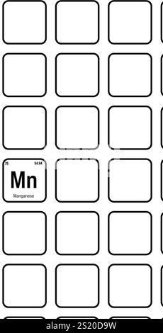 Manganese symbol. Element number 25 of the Periodic Table of the ...