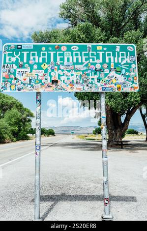 Crystal Springs, Nevada / USA - July 24, 2019: Road sign for the ...