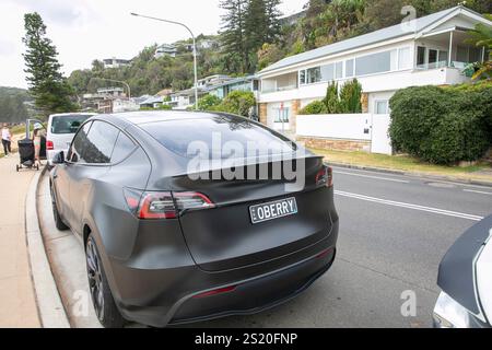 Black Tesla Model Y with personalised numberplate, Palm Beach,Sydney ...