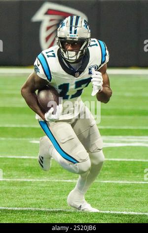 Carolina Panthers wide receiver Xavier Legette (17) warms up during a ...