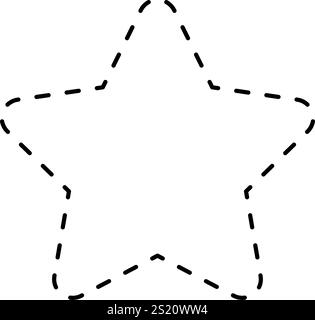 Dashed star form isolated on white background. Simple geometric shape ...
