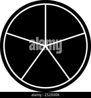 Illustration of a circle divided into fractions Stock Vector Image ...