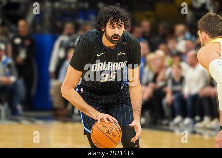 Orlando Magic center Goga Bitadze (35) warms up before an NBA ...