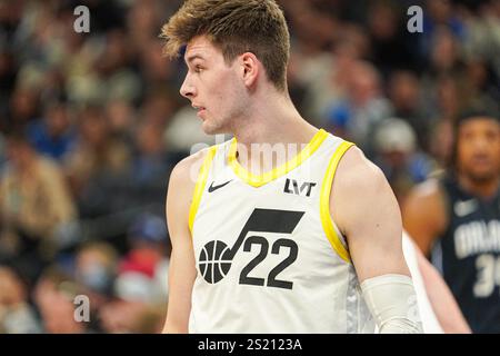 Utah Jazz forward Kyle Filipowski (22) tries to drive past New Orleans ...