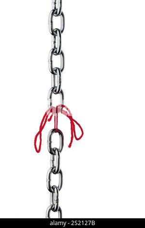 Defective steel chain is held together by a thread Austria Stock Photo ...