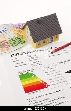 The energy performance certificate for detached houses, Austria. With ...
