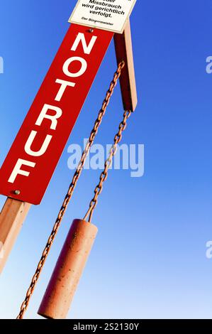 Sign Emergency call, Symbolic photo for emergencies and rescue services ...