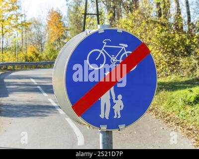 Sign for cycle path and pavement. Coexistence in road traffic Austria ...