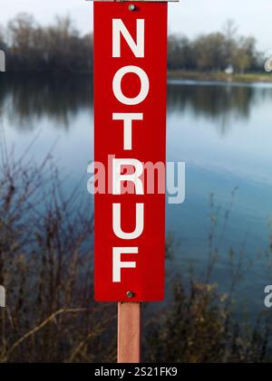Emergency call sign, symbol photo for emergencies and rescue services ...