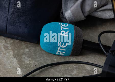 Microphone of RTÉ (Television of Ireland) ahead of the Eurovision Song ...