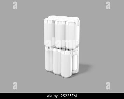 Two Shrink Wrap Drink Can Mockup Stock Photo - Alamy