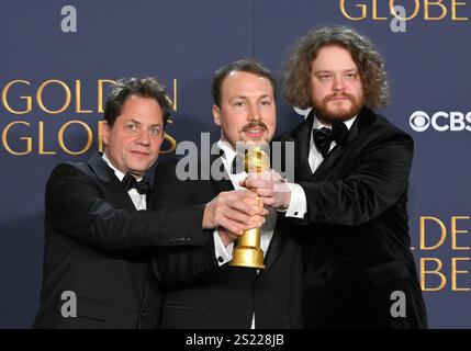 Gints Zilbalodis, Matiss Kaza, Ron Dyens und Gregory Zalcman mit den ...