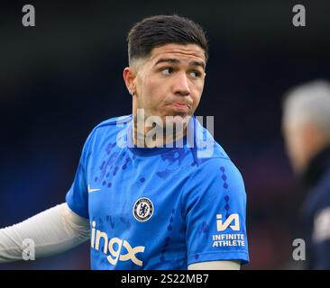 Enzo Fernandez of Chelsea warms up ahead of the Premier League match ...