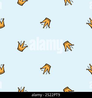 Princess Crown. Seamless repeating pattern. Diadem princess isolated on ...