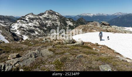 Coast with high, rugged, snow-capped mountains, west coast, Greenland ...