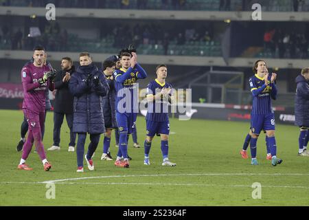 Udinese Calcio players applaud the fans during the Italian Serie A soccer match between AS Roma ...