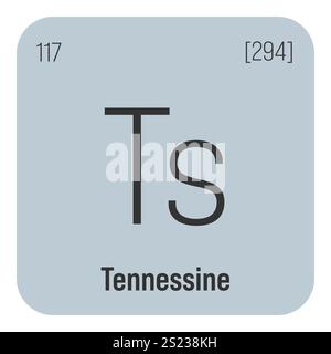 Tennessine symbol. Element number 117 of the Periodic Table of the ...