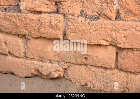 bricks of the Dub lal Makh Temple next to the ziggurat in ancient Ur ...