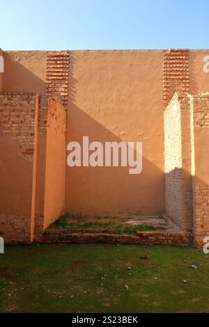 walls and bricks of renovation of the Main Caliphal Palace at Samarra ...