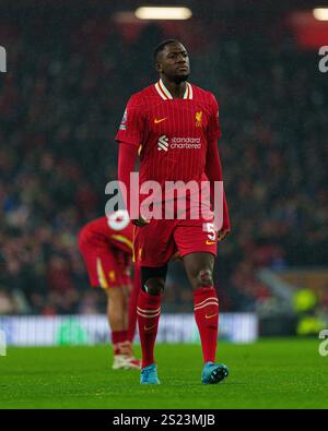 Liverpool's Ibrahima Konate in action during the Premier League match ...