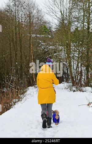 Honley, Holmfirth, Yorkshire, UK, 06 January 2025. Scene near the ...