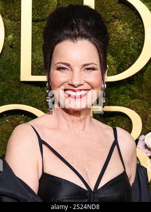 Fran Drescher arrives at the 82nd Golden Globes on Sunday, Jan. 5, 2025 ...
