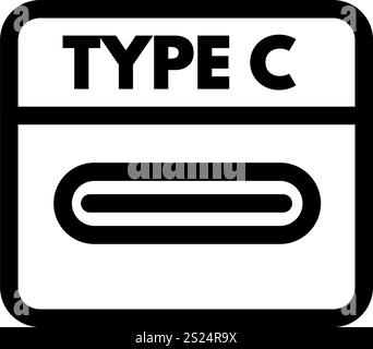 USB Type C connector designation - vector icon Stock Vector Image & Art ...