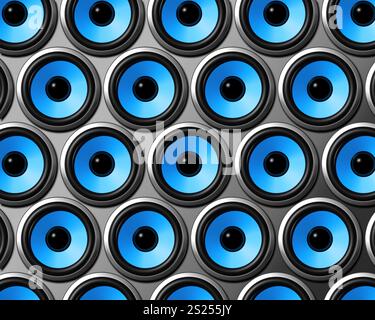 three dimensional blue speakers wall Stock Photo - Alamy