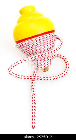 whipping toy - trompo on white background Stock Photo - Alamy