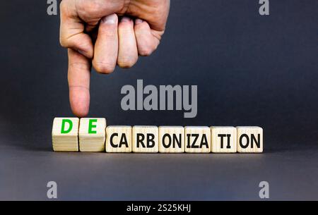 Decarbonization or carbonization symbol. Concept words Decarbonization ...