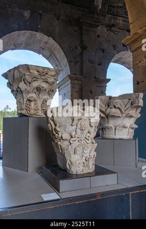 figured corinthian capital with gorgon, from the portico in summa cavea ...