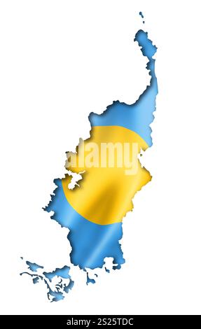 Palau flag map, three dimensional render, isolated on white Stock Photo - Alamy