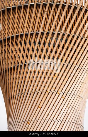 Viewing tower made of wooden planks i spiral Stock Photo - Alamy