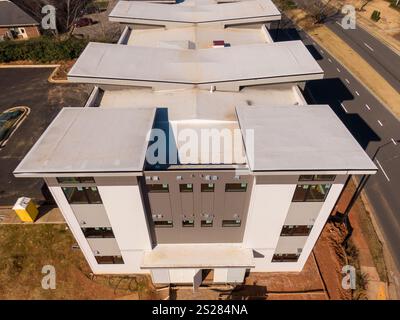 Sunny Day Time Drone Images of a New Office Building With a TPO ...