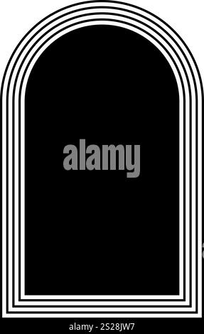 Concentric arch frames isolated on white background. Simple geometric ...