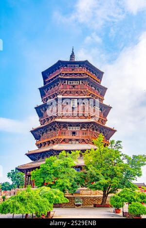 The Wooden Pagoda of Ying County in Shuozhou City, north China's Shanxi ...